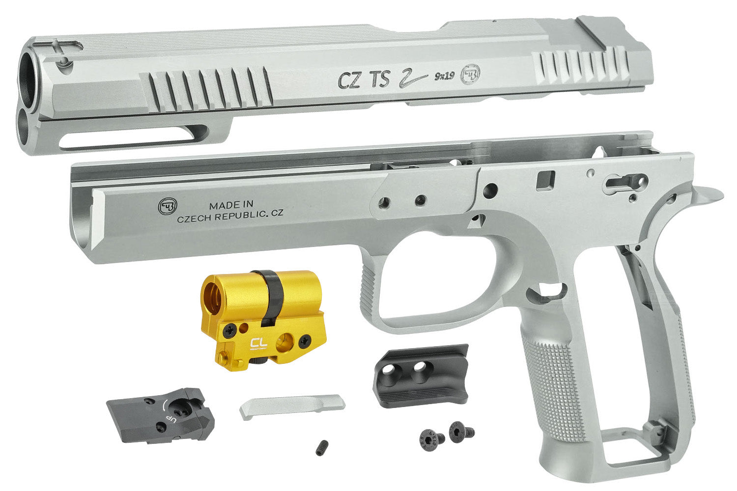 CL Project ASG Licensed CNC 7075 Aluminum CZ Slide & Frame Set For KJ ...