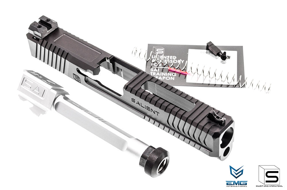 EMG SAI BLU Upgrade Steel Slide w/ Silver Barrel Kit for EMG BLU GBB P ...