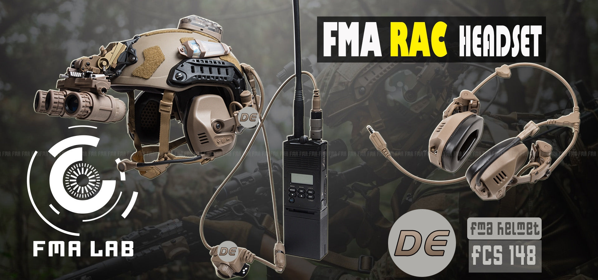 FMA FCS RAC Style Headset / with 5 Pins PTT ( DE ) – Prozi Shop 波子兵團 ...