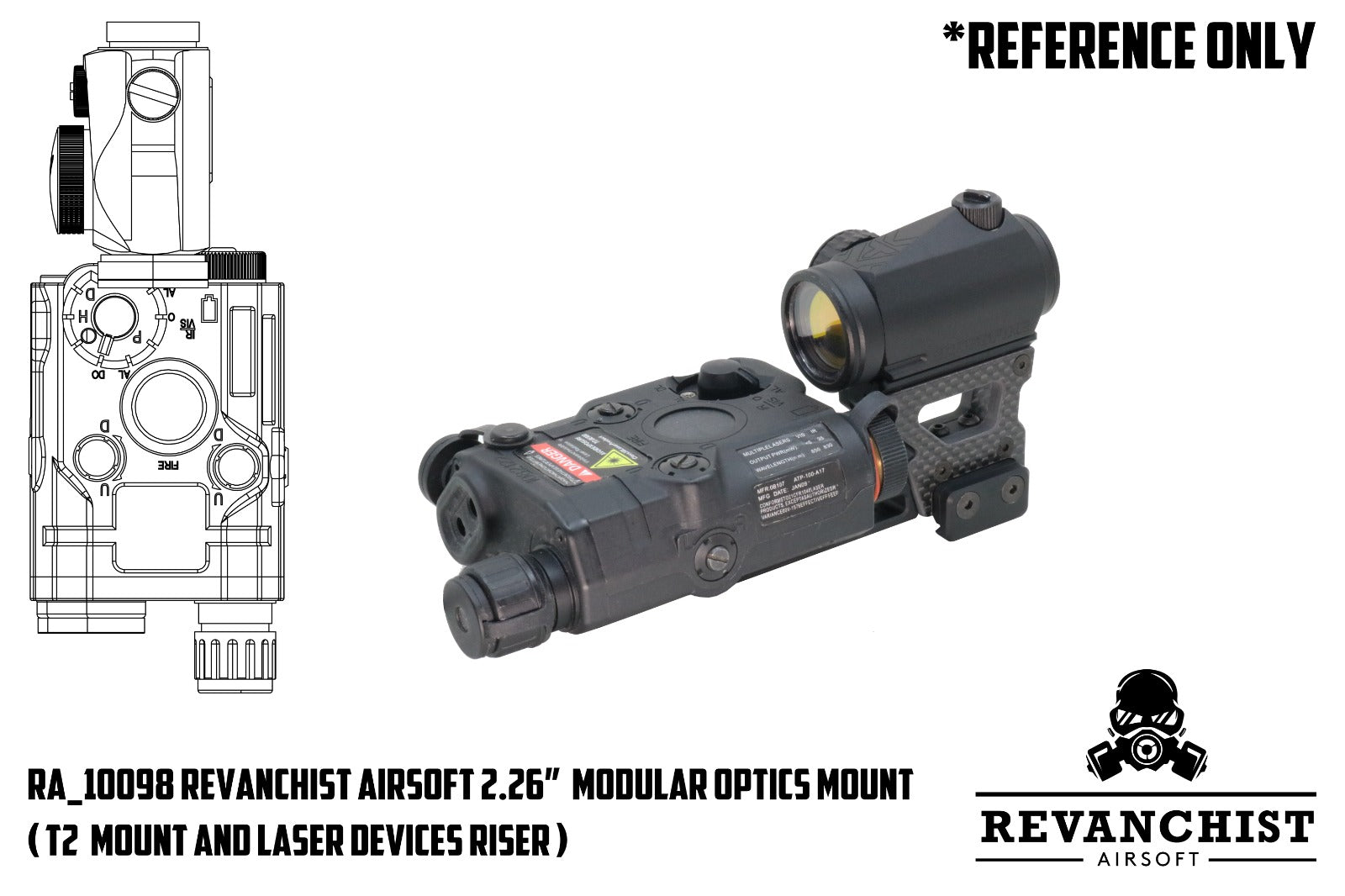 Revanchist 2.26” Modular Optics Mount & Laser Devices Riser for T2 / A ...